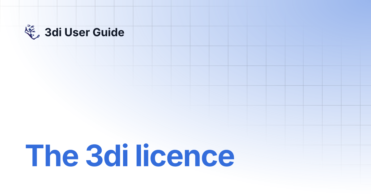 The 3di licence | 3di User Guide